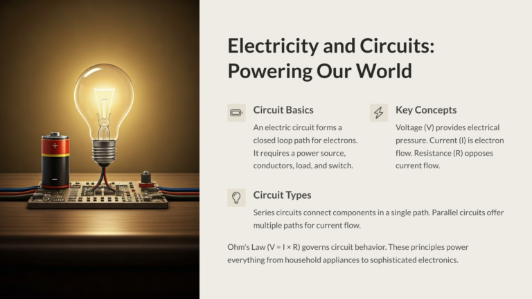 Electricity And Circuits Worksheet For Grade VII | Science